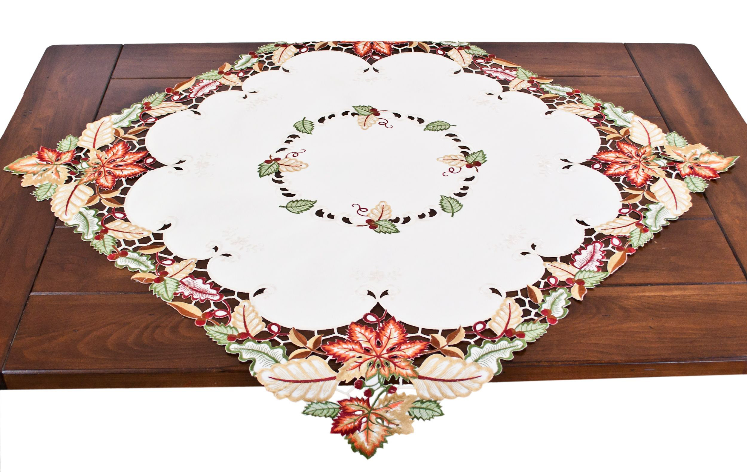 Winston Porter Quackenbush Fall Maple Leaf Square Table Topper (33" Square) | Wayfair